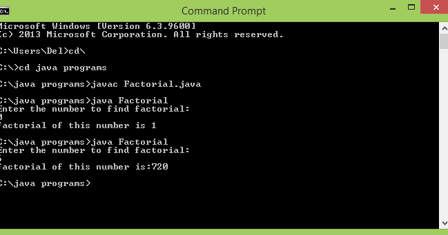 WAP to find factorial of a number using BufferedReader