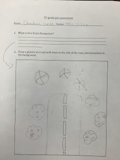 Elements of the Art Room: 5th grade One Point Perspective Landscapes