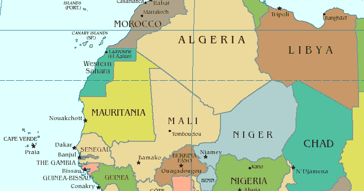 North And West Africa Map