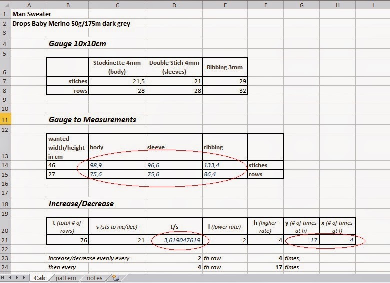 The Drizzle of Honey: WIP-Wednesday: HOW TO use Excel to Calculate Knitting
