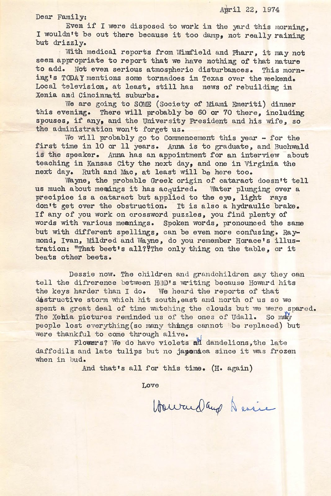 Letters from the Past: Letters from 1974