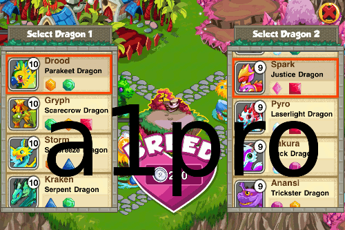 a1pro dragonstory: Breed Parakeet-Justice Dragons Results