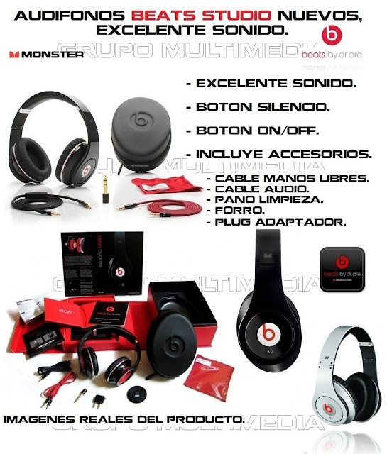 Grupo Multimedia: Audifonos Beats Studio HD. Negro, Blanco, Rosado.