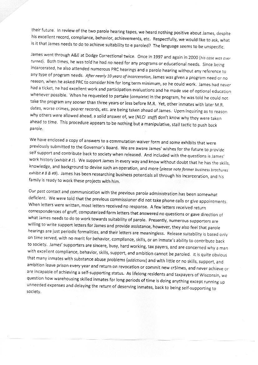 waiting for parole: James Schuman