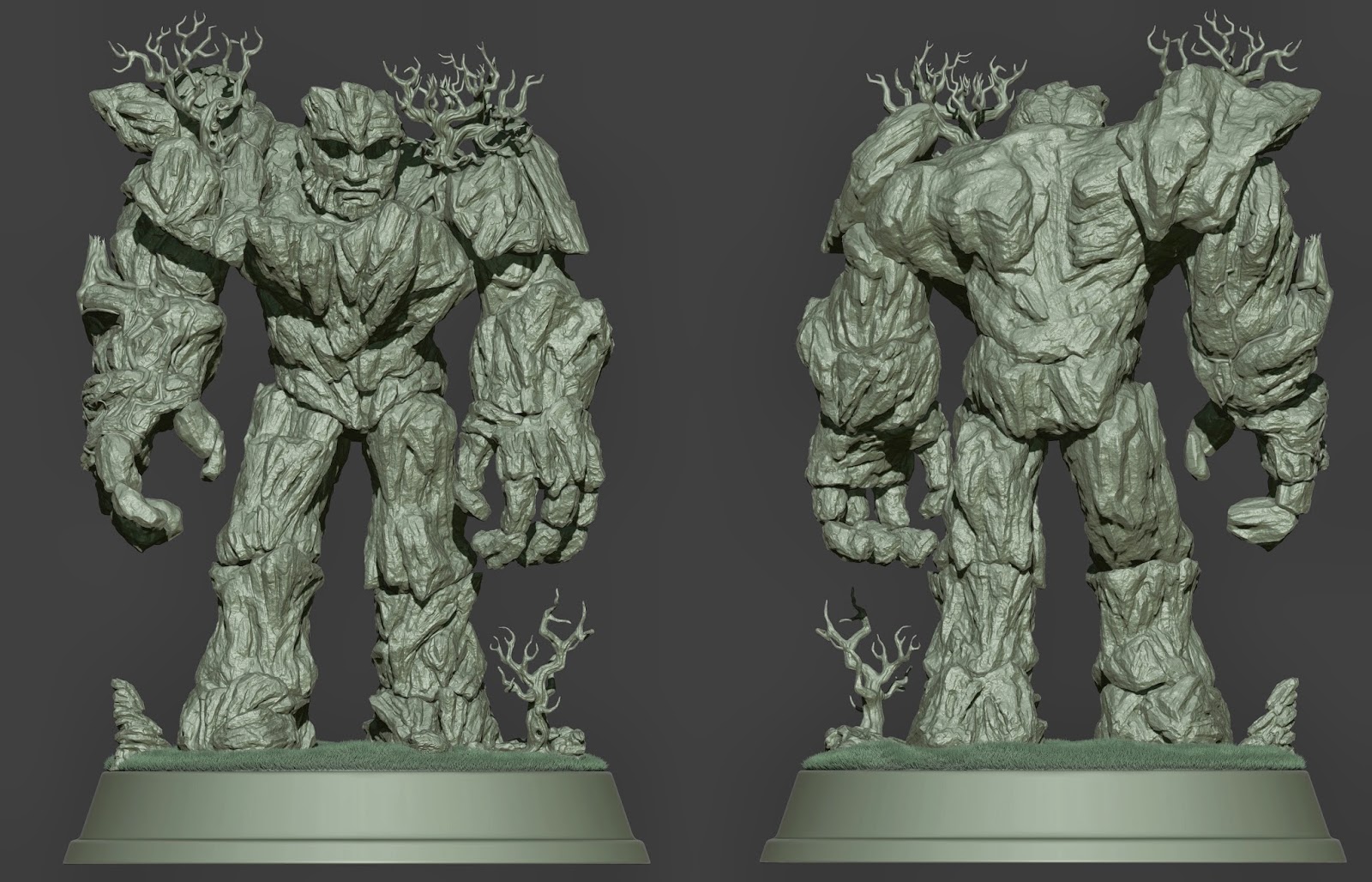 2D and 3D, an art blog by Dave McCarty: Making of the stone golem