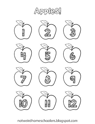 FREE HOMESCHOOLING RESOURCE!!! Color the Numbers (Apple Themed)