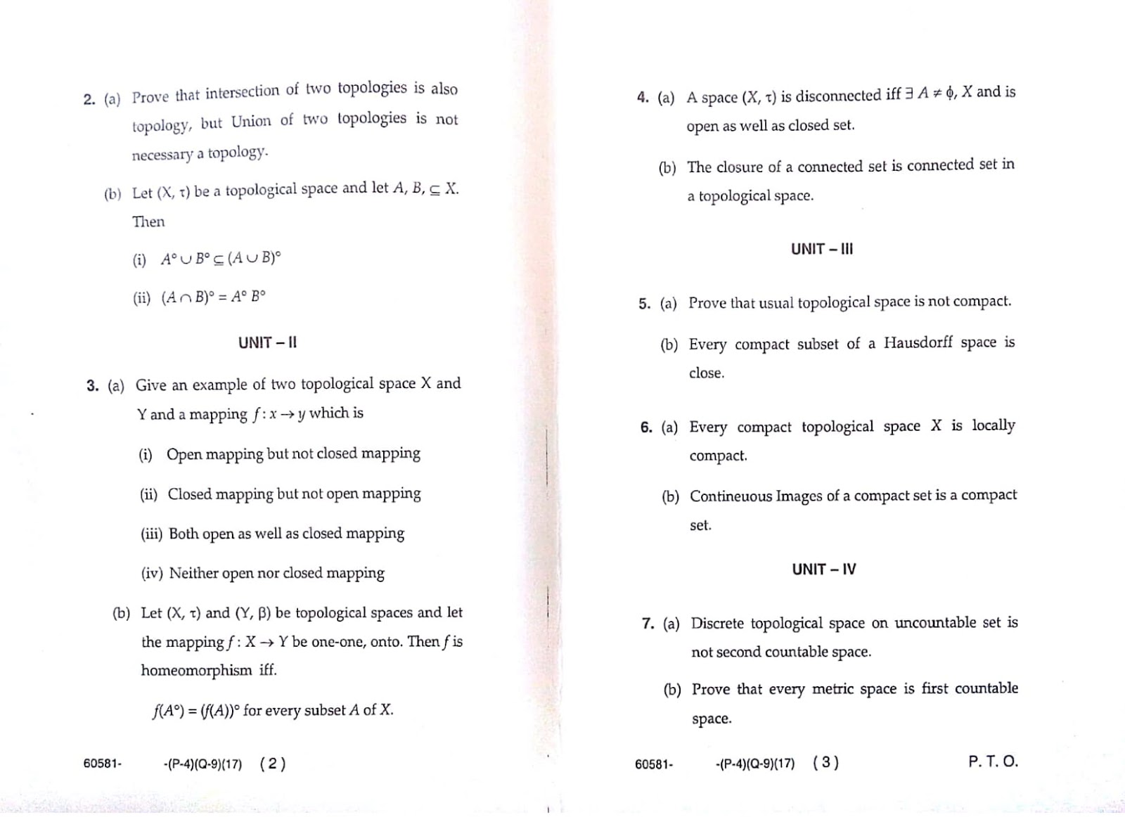 shiksha: B.Sc Hons Mathematics 6th sem Exam Paper