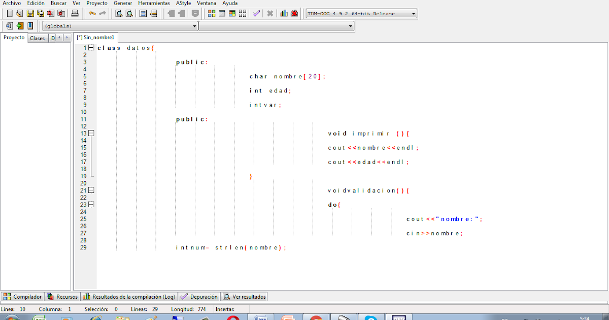 PRIMER PROGRAMA DE VALIDACION