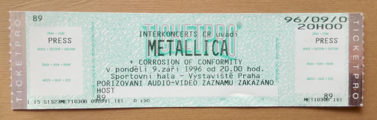 Metallica Tickets Collection