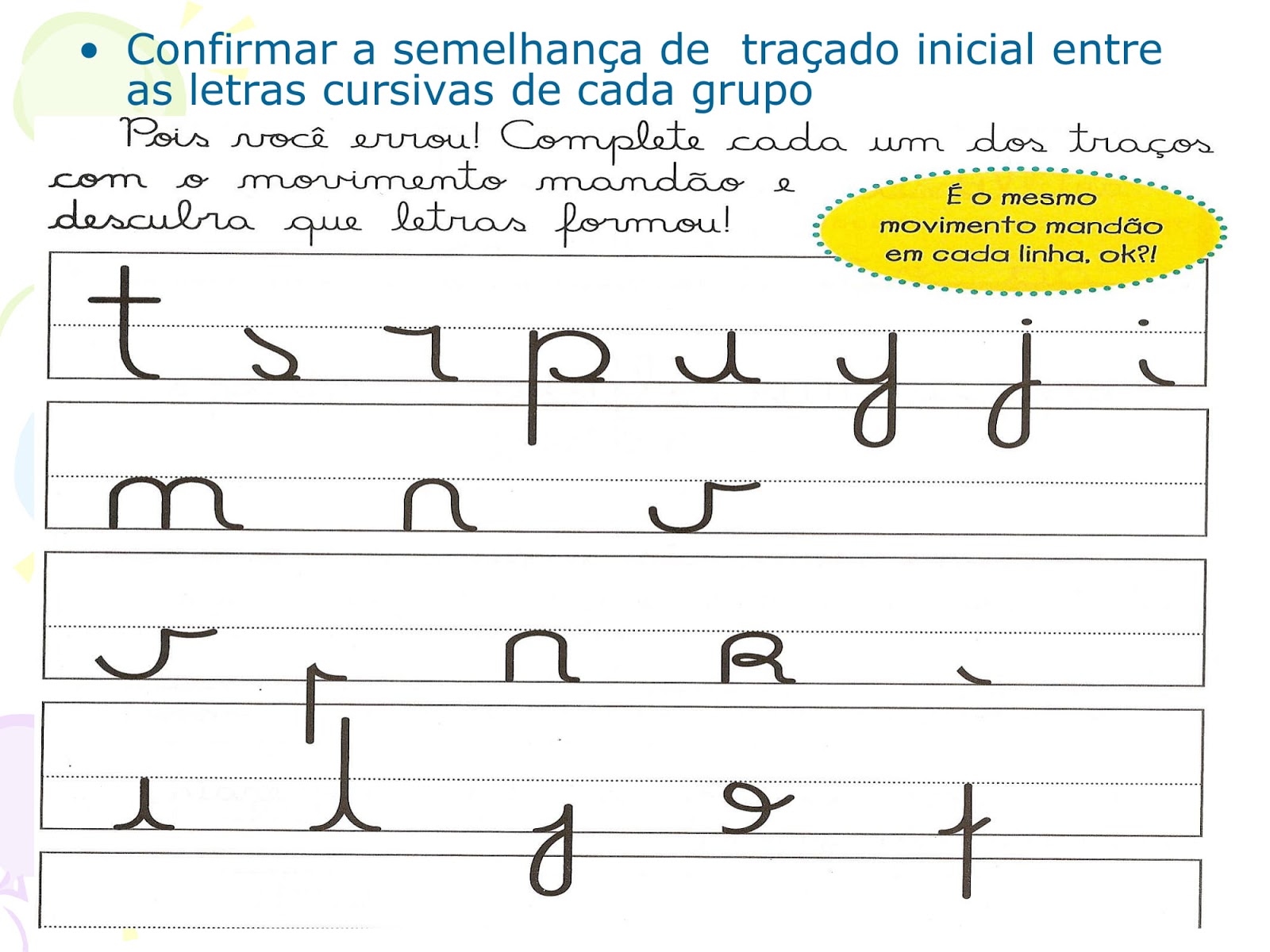 Da Letra de Imprensa à Letra Cursiva. - Atividades de Caligrafia