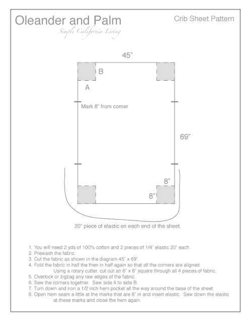 Oleander and Palm: Crib Sheet Pattern