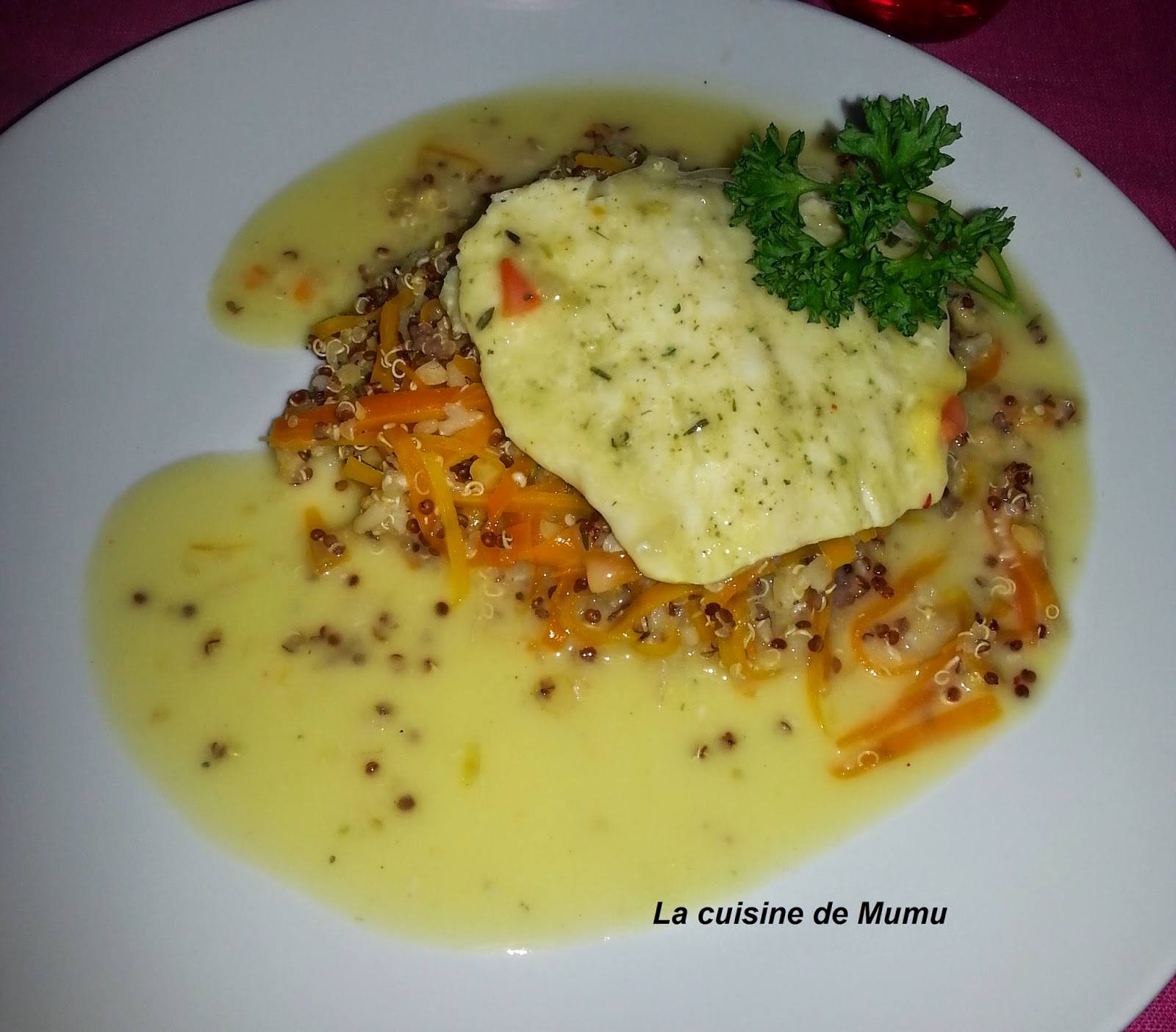 La Cuisine de Mumu: Filet de flétan au quinoa 7 pp 4 personnes