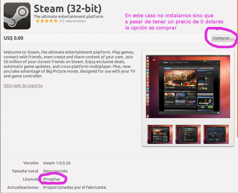 Esbuntu: Ya se puede instalar Steam desde el Centro de Software