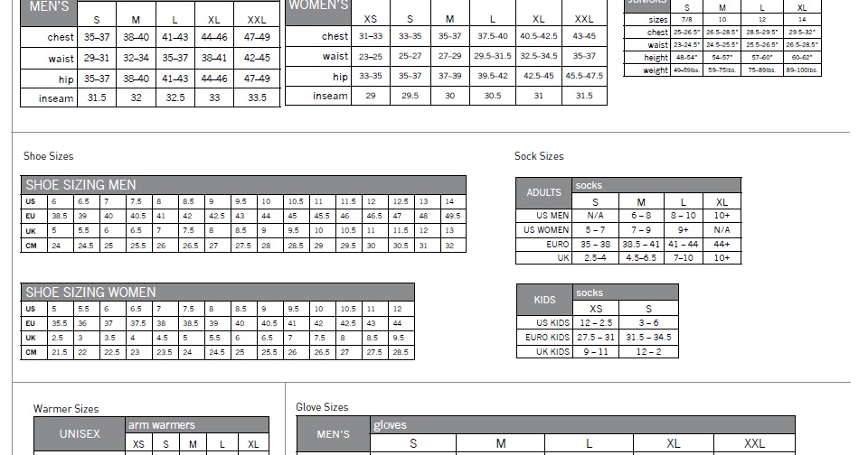 Pearl Izumi: Jak wygląda rozmiarówka Pearl Izumi?