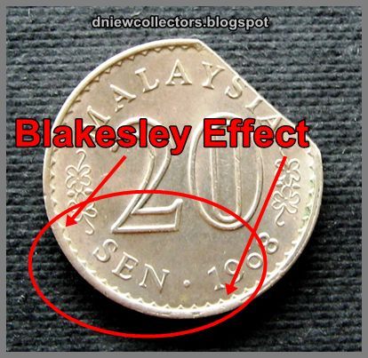 STRAIGHT CLIP AND BLAKESLEY EFFECT ON 1968 20 CENTS | Error coins
