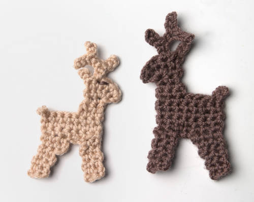 Crochetpedia: 2D Crochet Deer Appliques