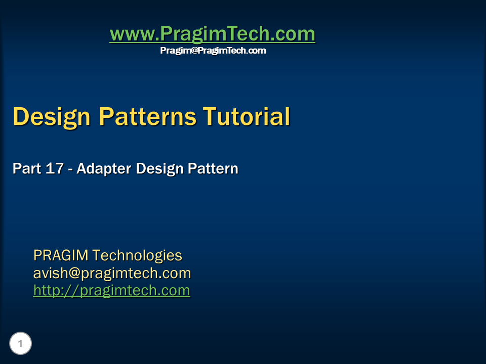 Sql server, .net and c# video tutorial: Adapter Design Pattern - Slides