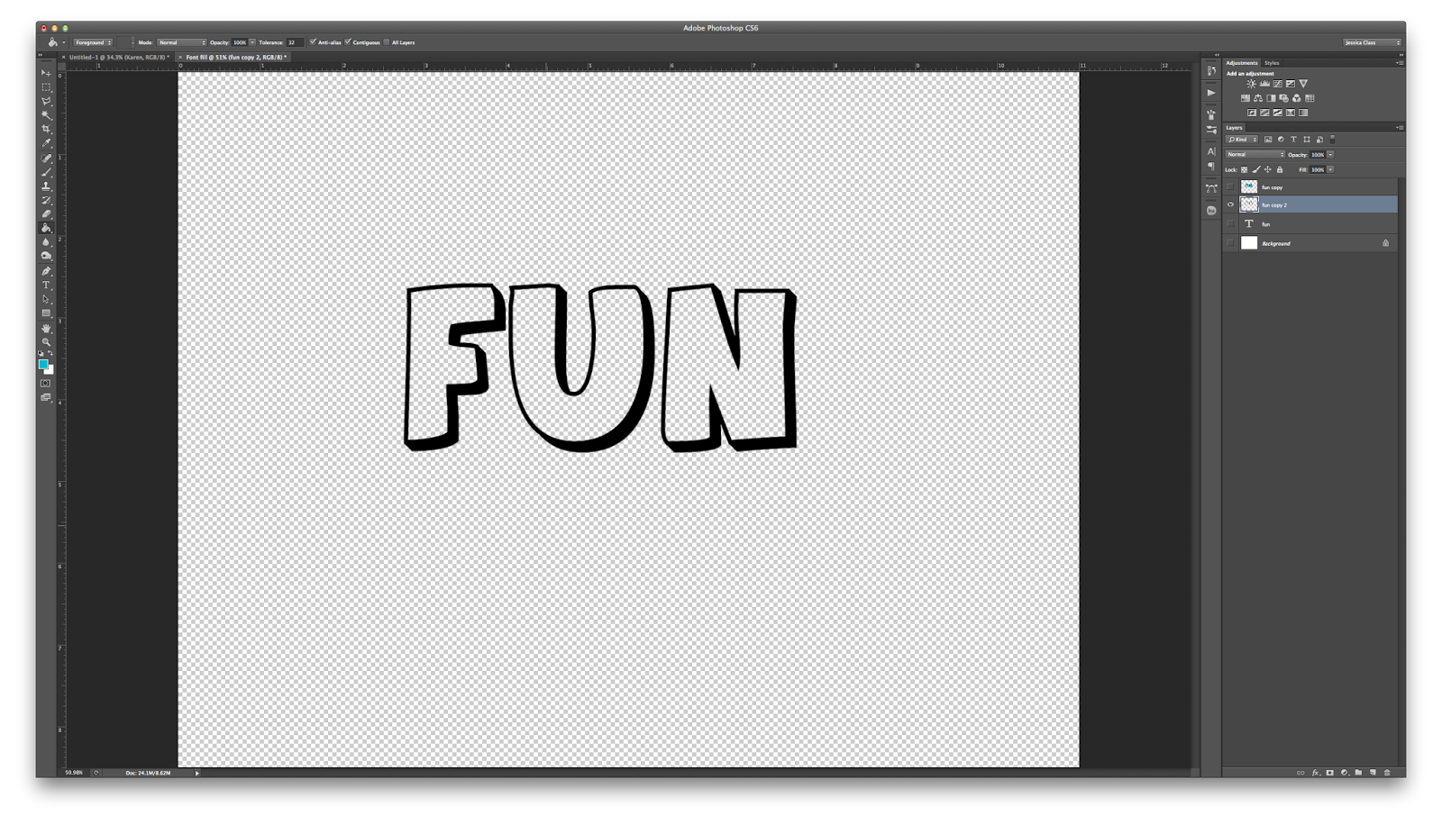 Scrappy Girl: Photoshop tutorial: filling an outline font