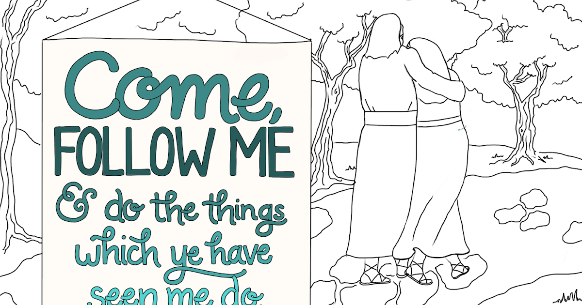 just what i {squeeze} in: Come, follow me -- coloring page #10