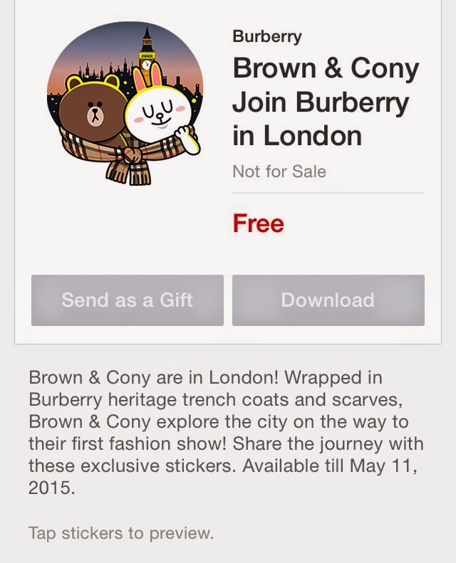 LINE Stickers Community: Free line sticker-Brown & Cony Join Burberry ...