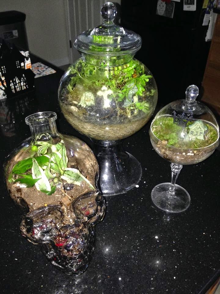 Goth Gardening ^o^: ... making tiny graveyards and a skull terrarium...
