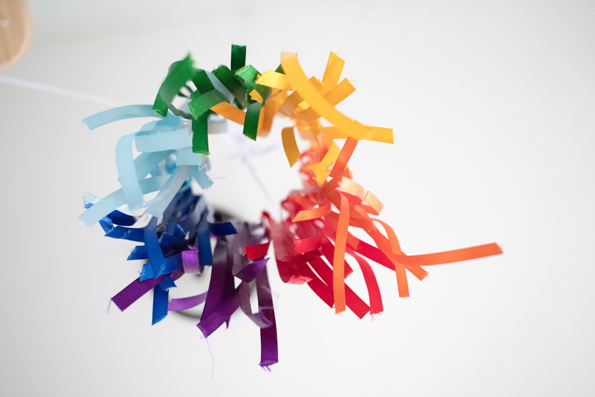 DIY Rainbow Ribbon Tactile Mobile