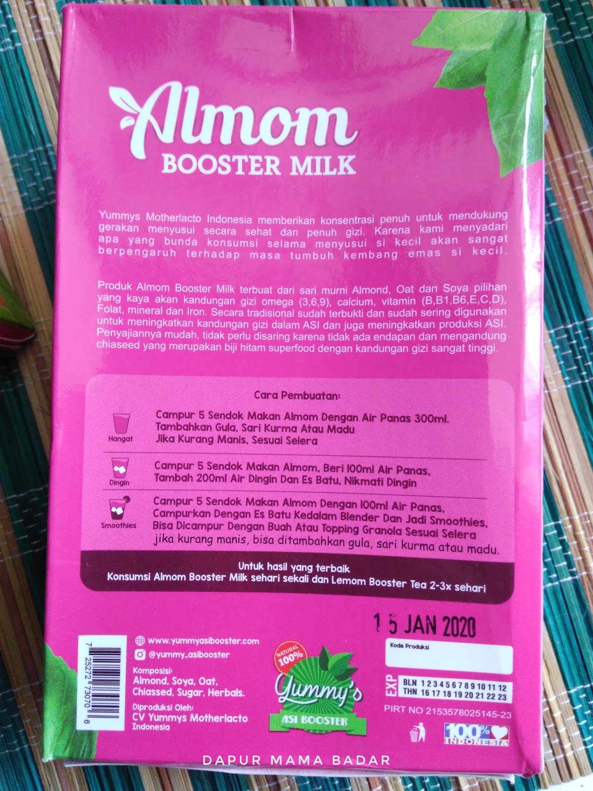 Review: Susu Booster Asi Merek Almom ( Part 1 )