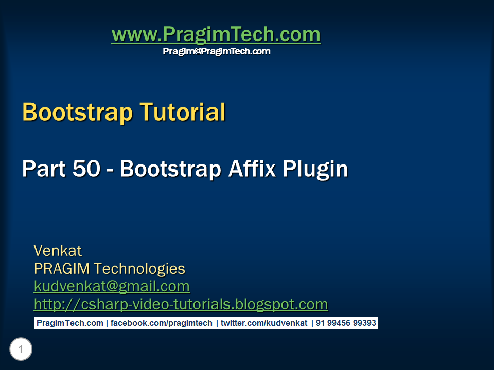 Sql Server Net And C Video Tutorial Bootstrap Affix Plugin