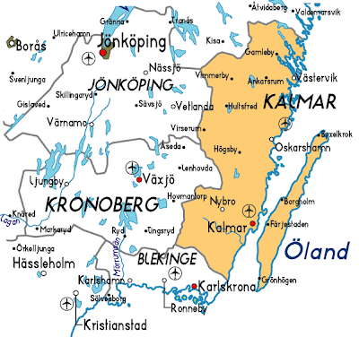 Kalmar Map Province City | Map of Sweden Political Region Province City