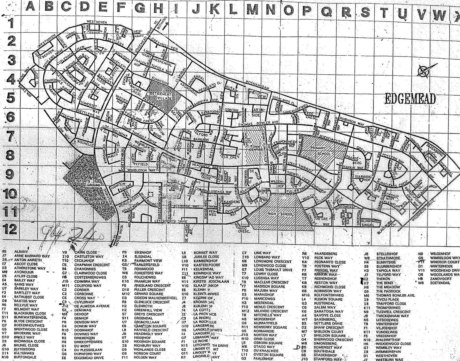 Edgemead Neighbourhood Watch: Edgemead Grid Map