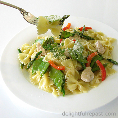 Delightful Repast: Springtime Pasta - Farfalle with Chicken and Spring ...