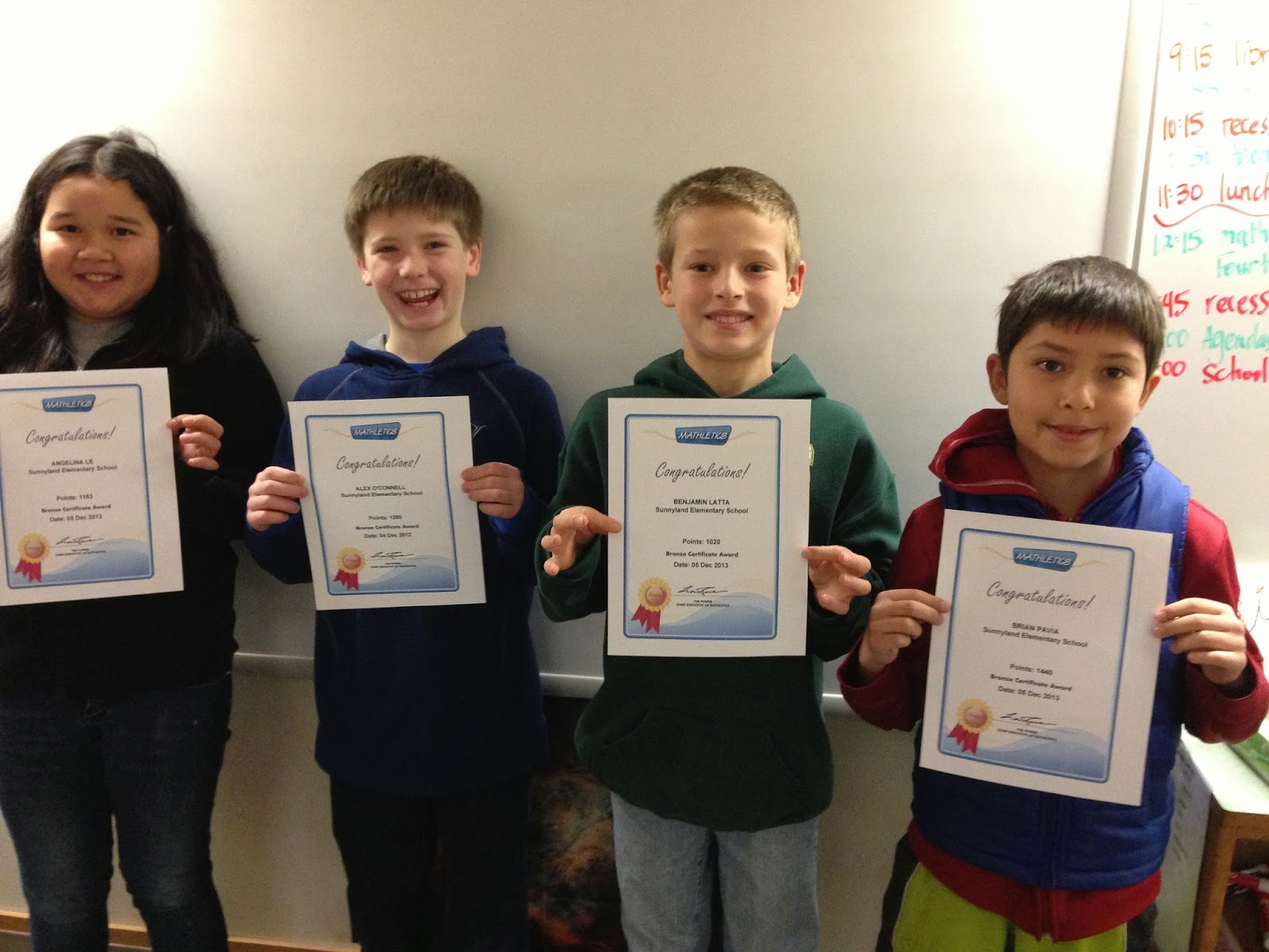 Sunnyland 4th Grade!: Mathletics Certificates!