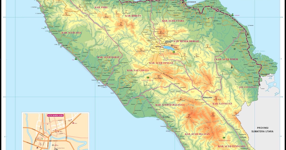 Peta Kota: Peta Provinsi Aceh