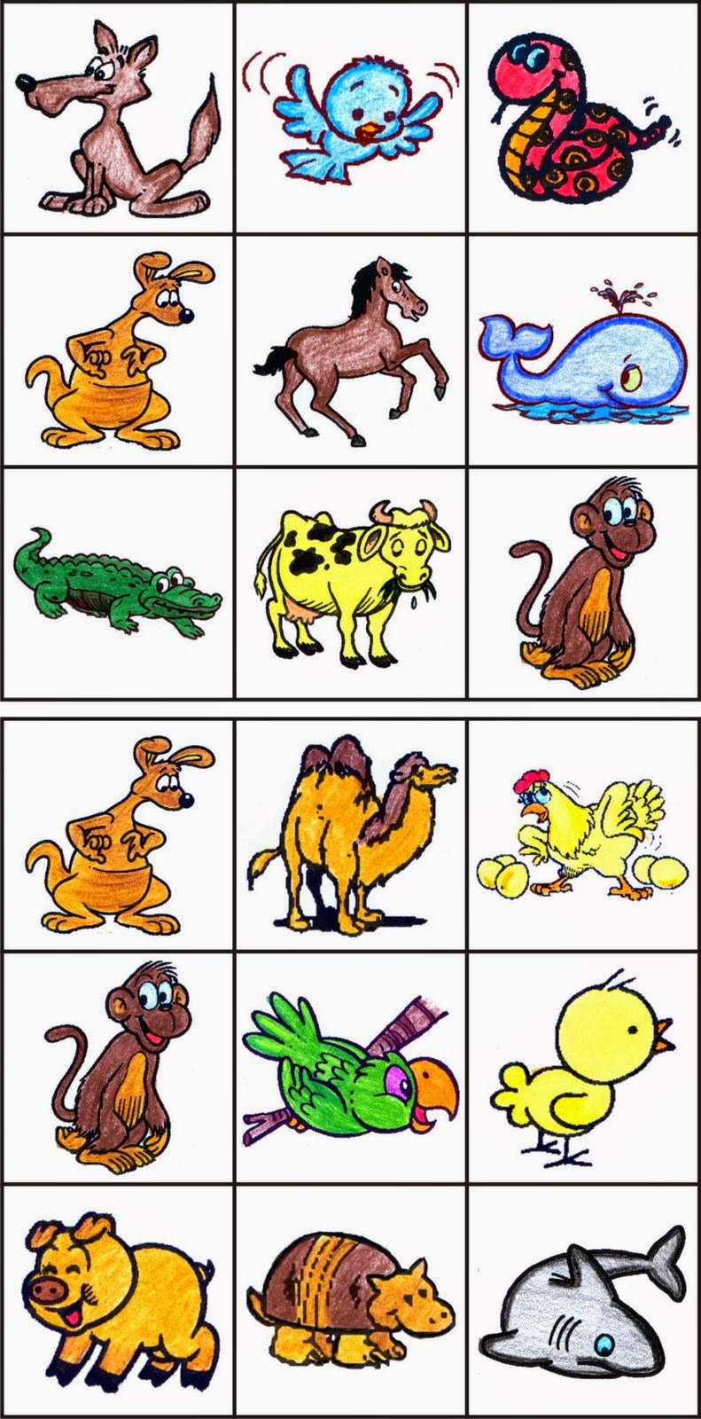 MIMOS E ENCANTOS DA EDUCAÇÃO : BINGO DOS ANIMAIS