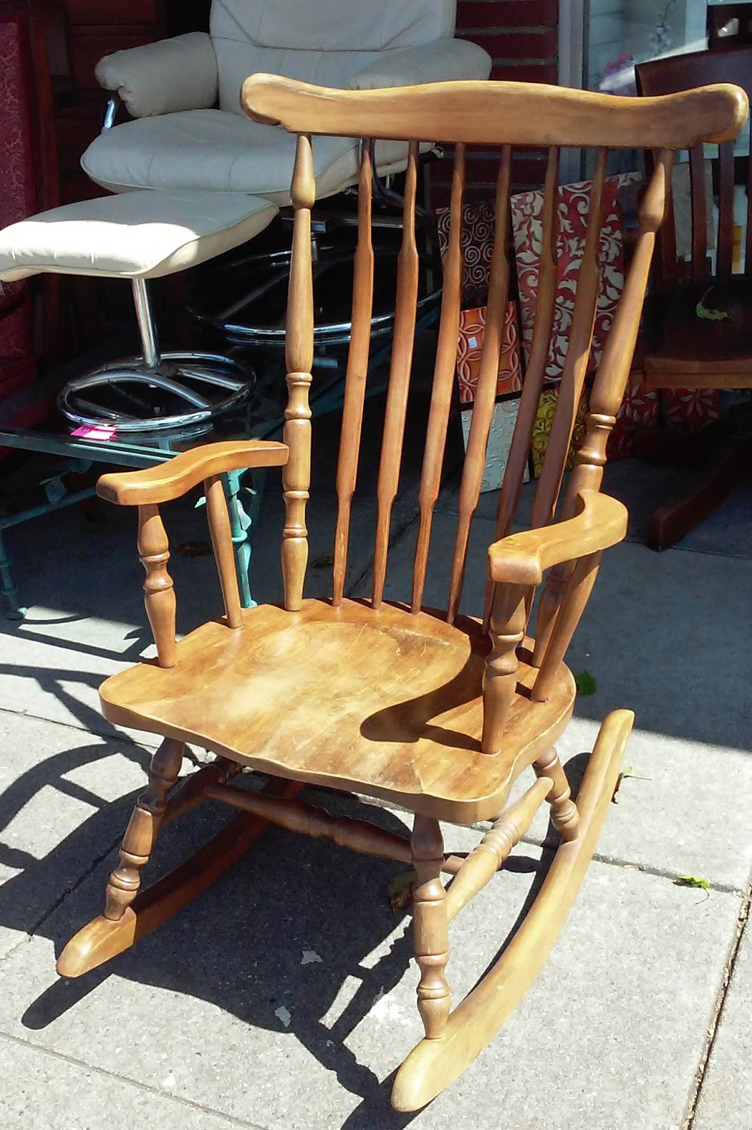 UHURU FURNITURE & COLLECTIBLES: SOLD Oversized Colonial Style Rocker - $45
