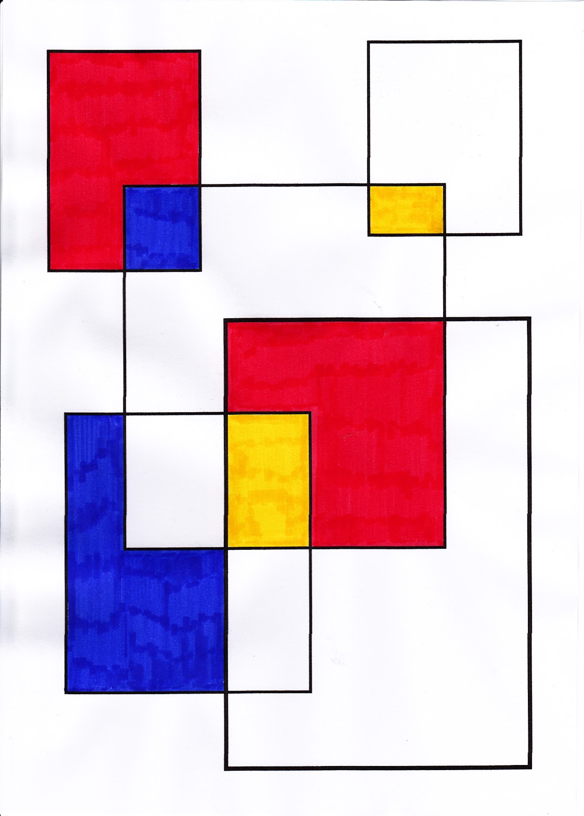 L'école d'Edouard et Norbert: A la manière de Piet Mondrian