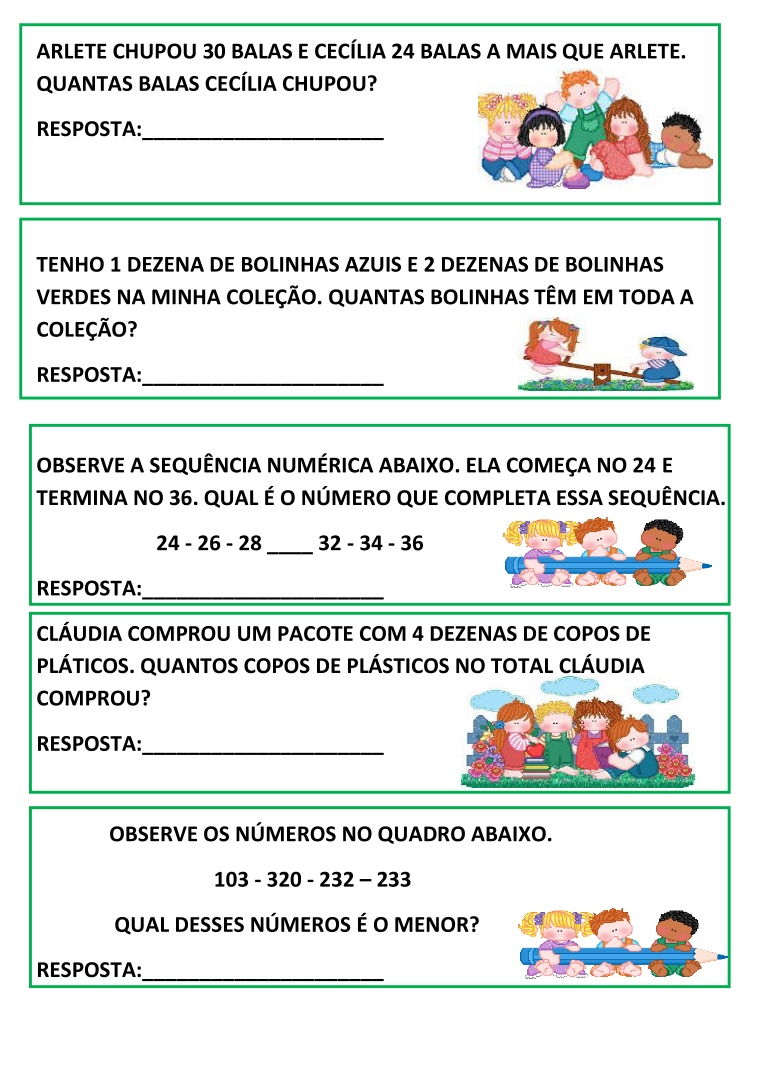 Desafios matemáticos ~ Atividades Escolares