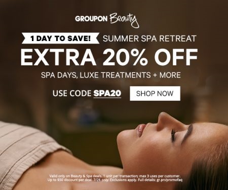 Canadian Daily Deals: Groupon 20% Off Summer Spa Retreat Promo Code