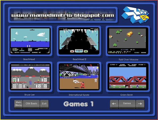 MaMe DiMiTriS Arcade: Commodore 64 Arcade Launcher + Menú 360 Games