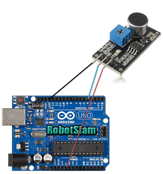 Code โปรเจค Arduino ง่ายๆ เปิด ปิดไฟด้วยเสียง