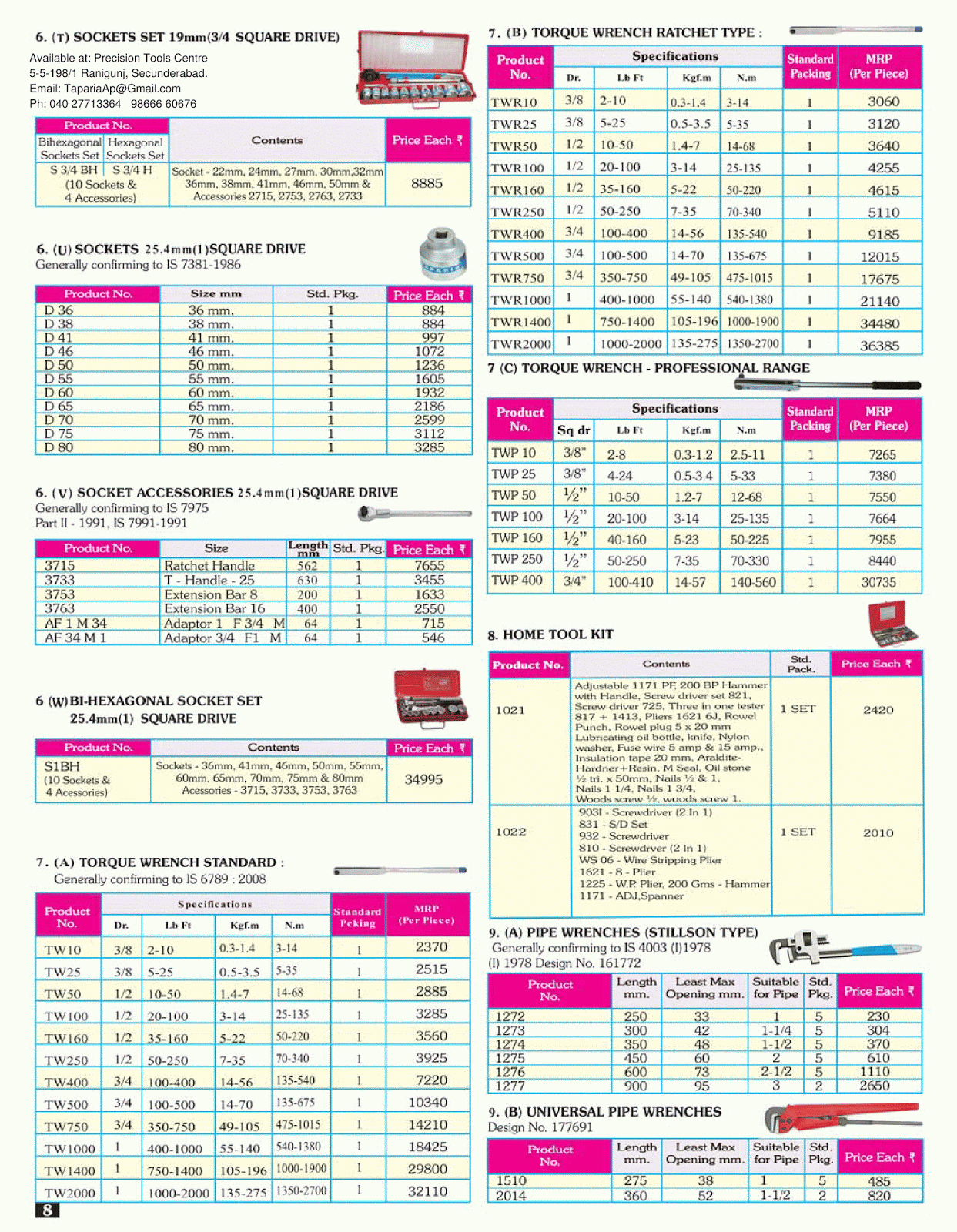 Taparia Hand Tools: Taparia Tools Price List and Catalogue