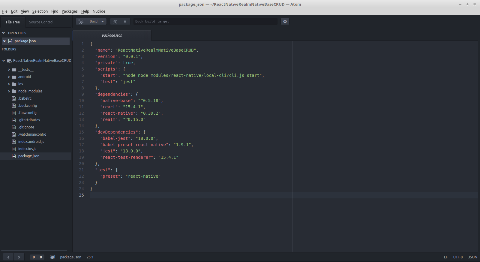 Rozolin Crud Using React Native Realm Nativebase
