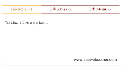 Simple and Stylish tab menu using css