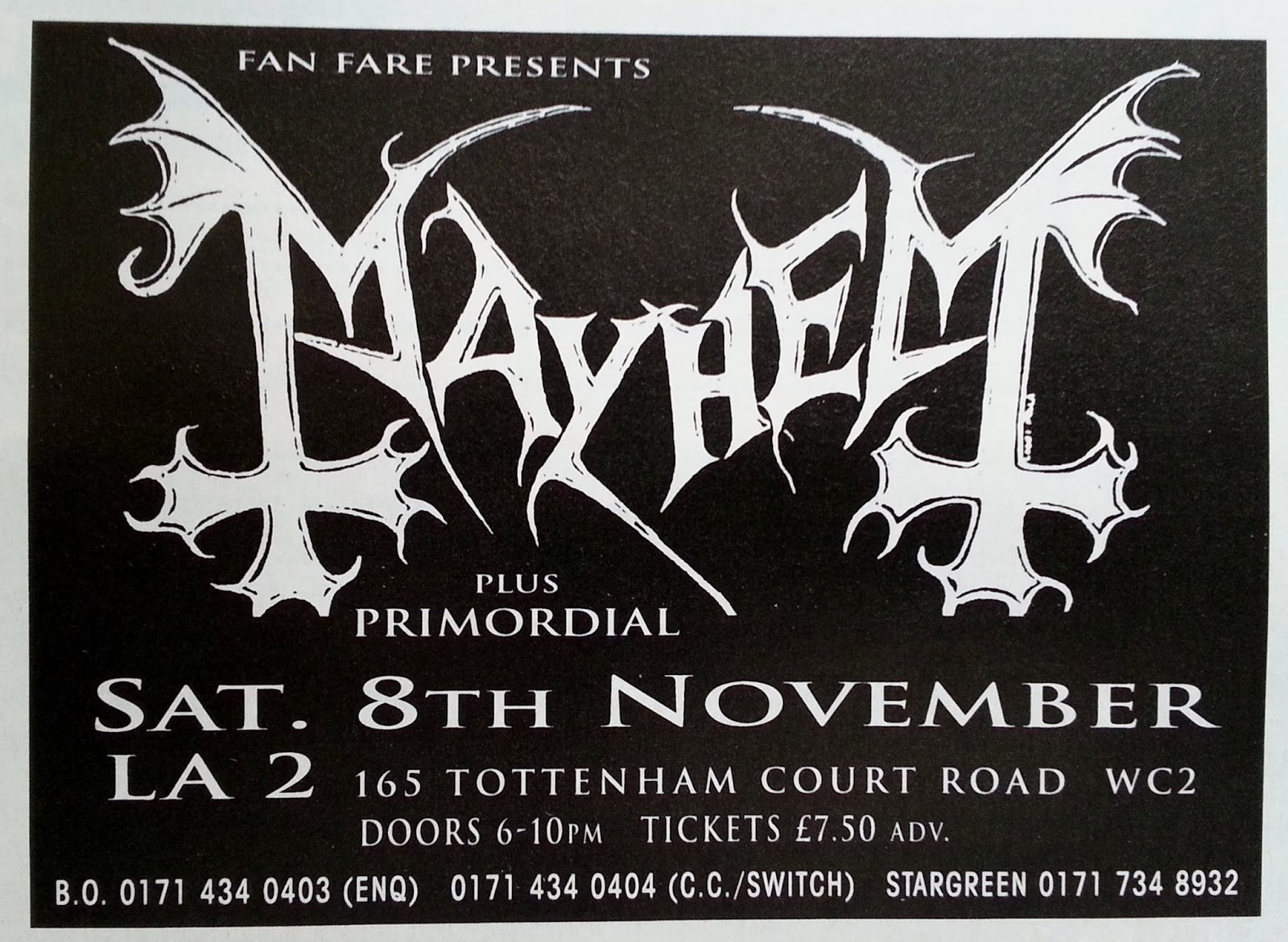 Morbid, Mayhem and more...: flyers, posters, press, etc...