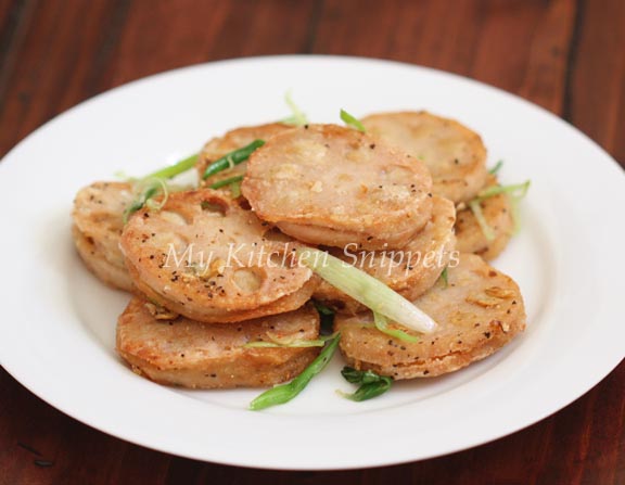 My Kitchen Snippets: Salt and Pepper Stuffed Lotus Root