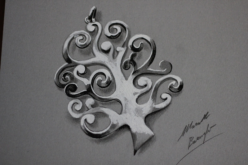 Silver Pendant Drawing - Marcello Barenghi