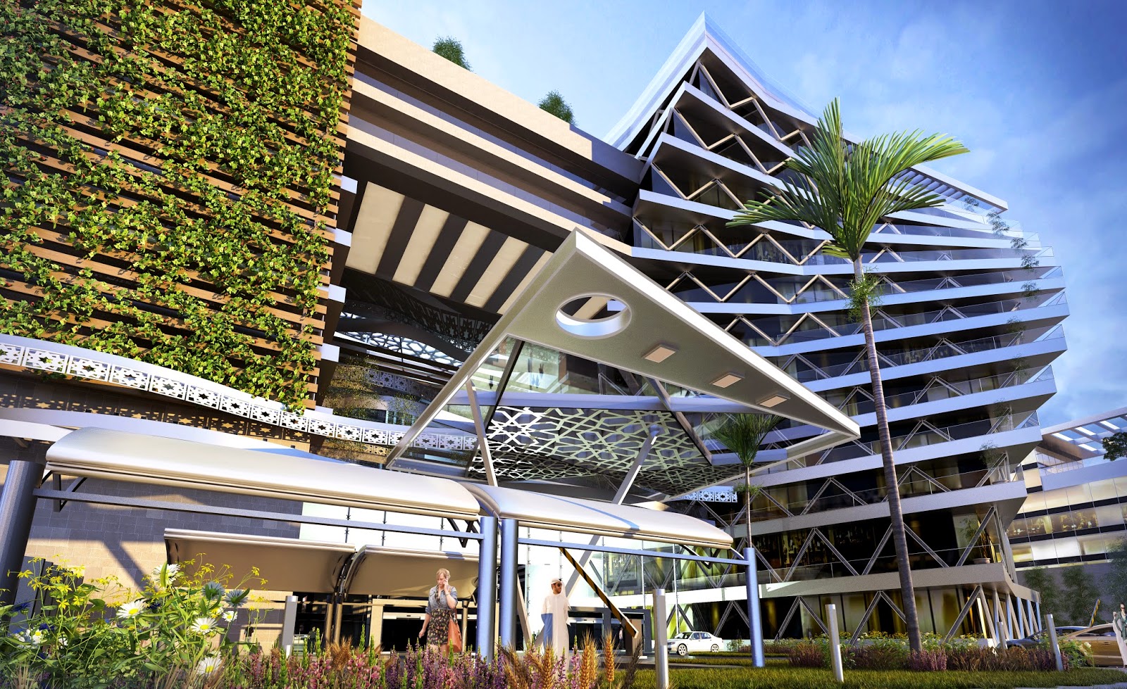 3D Visual Designs: Office Building - Exterior Perspective - Day Light ...