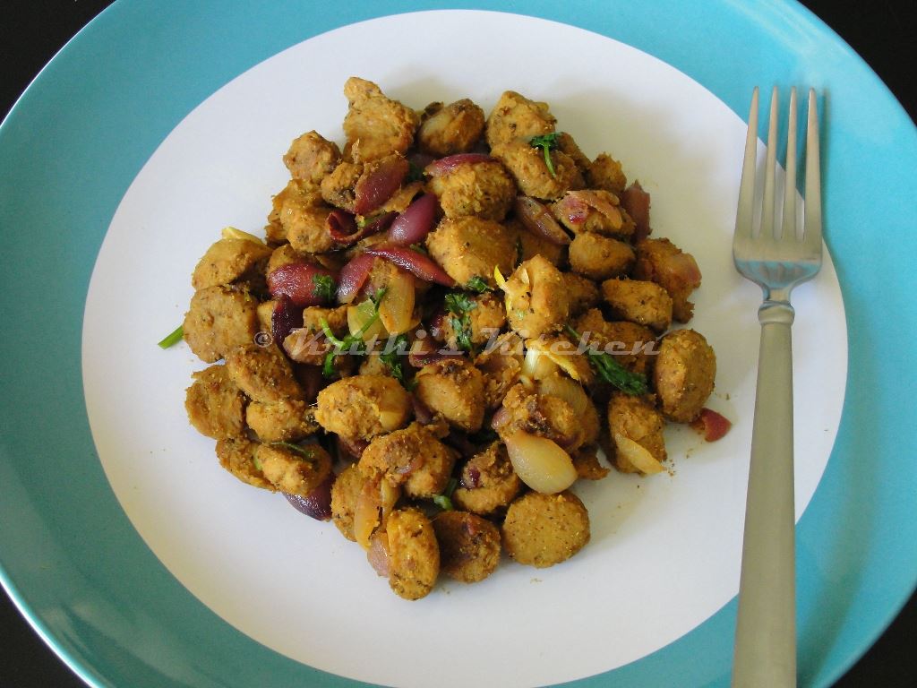 Krithi's Kitchen: Soya Chukka / Soy Chunks Spicy Stir-Fry | Indian Soy ...