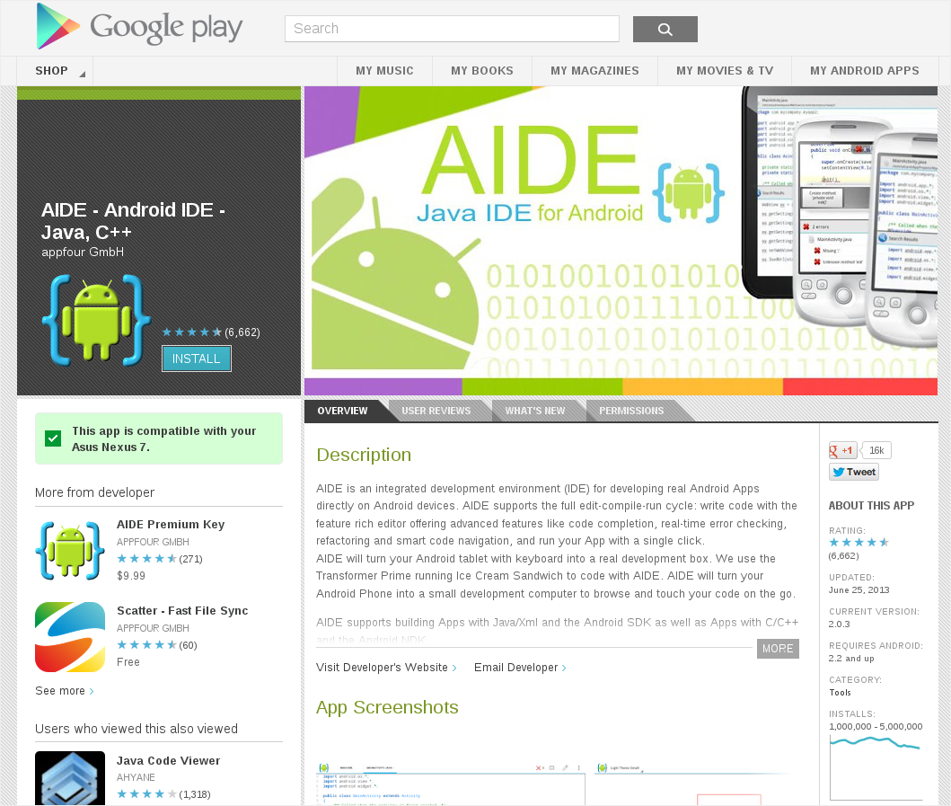 First Android application.