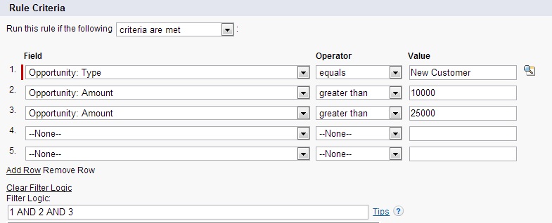 My Salesforce Notes: Workflow Rules Filter Logic in Force.com